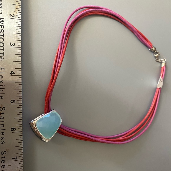 Jewelry | Aqua Chalcedony Rose Quartz Sterling Silver Necklace | Poshmark